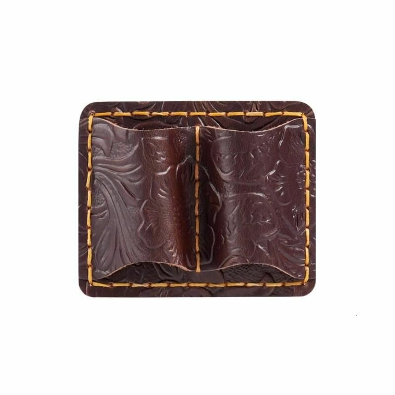 Кожаный держатель для ручки с клипсой, Кофейный цвет