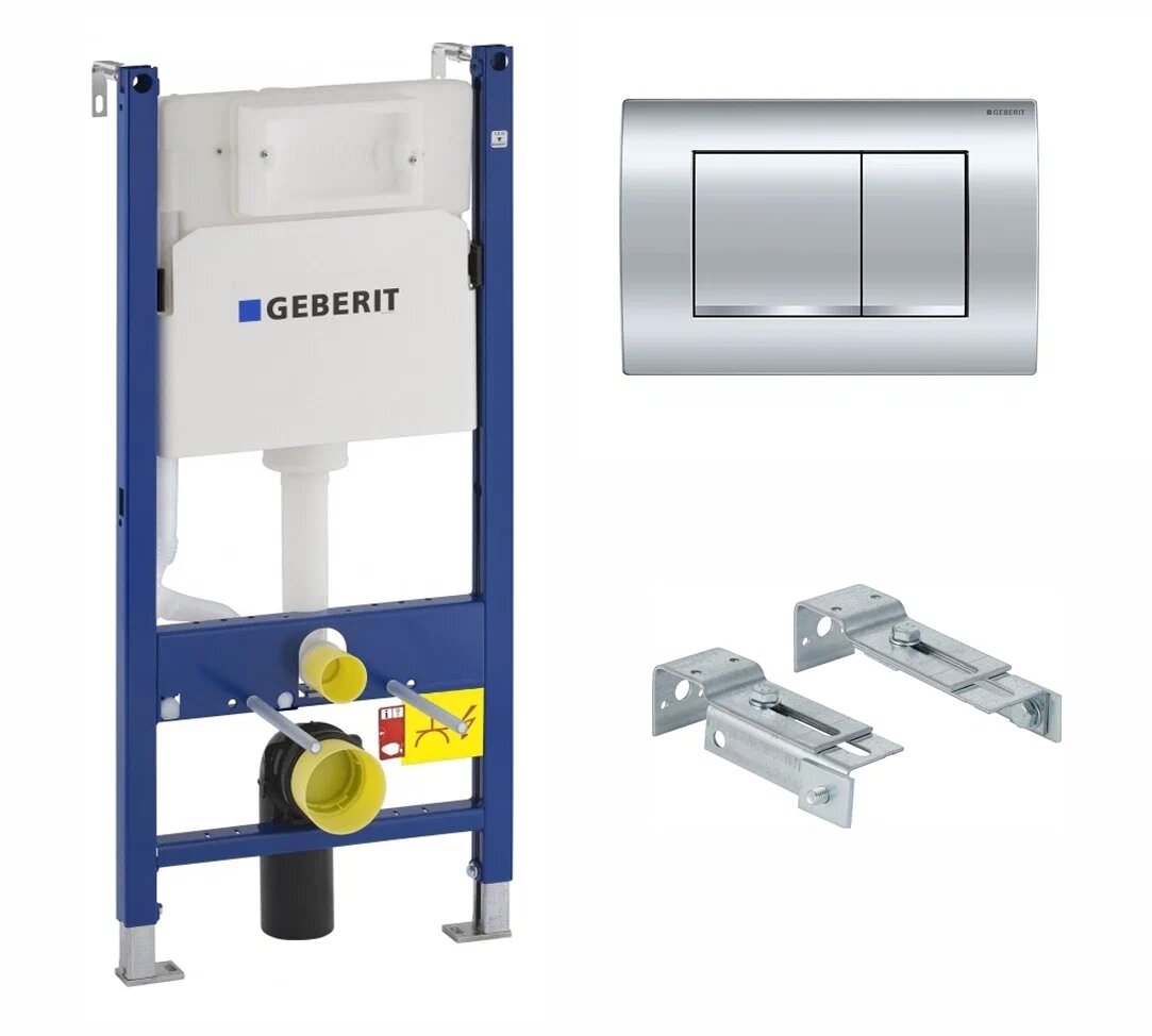 Инсталляция для унитазов Geberit Delta 458.163.21.1 с клавишей смыва хром глянцевый.