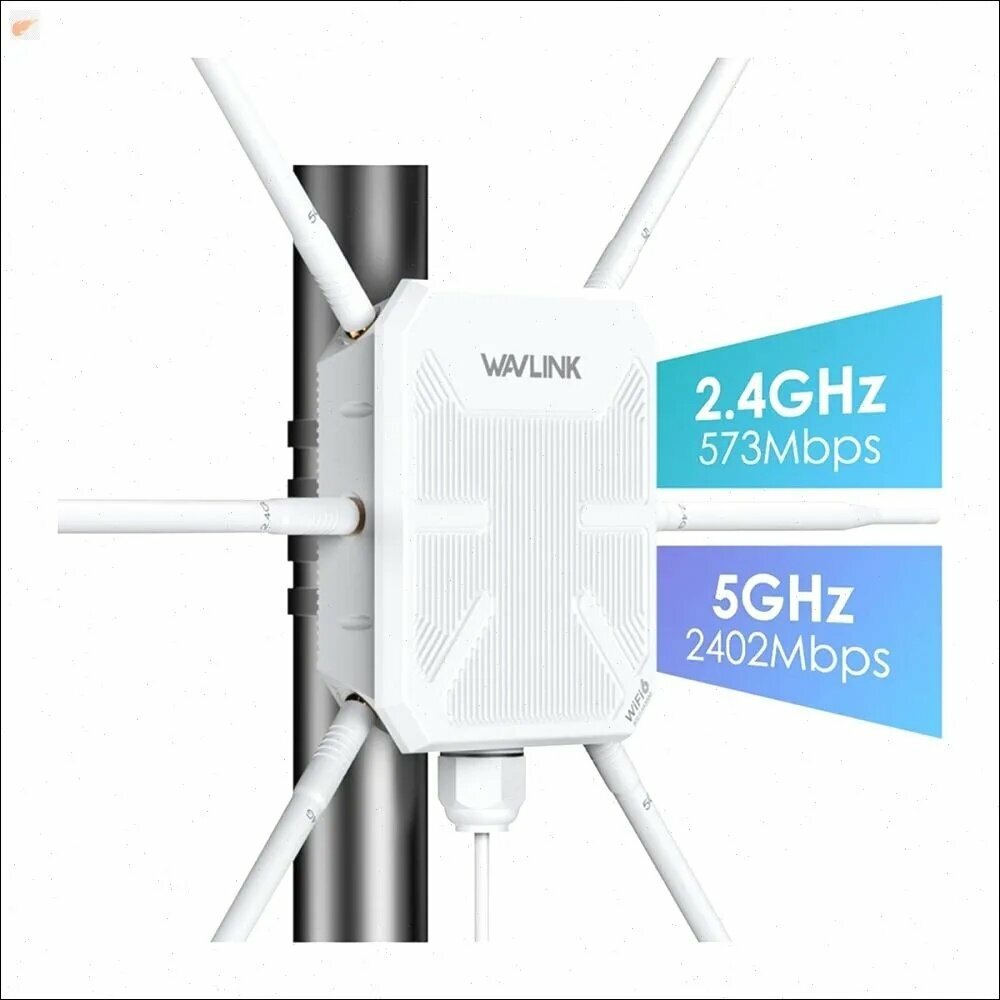 WAVLINK AX3000 Высокомощный Наружный Маршрутизатор WiFi6 5G С Большим Радиусом Действия, Вилка Европейского Стандарта