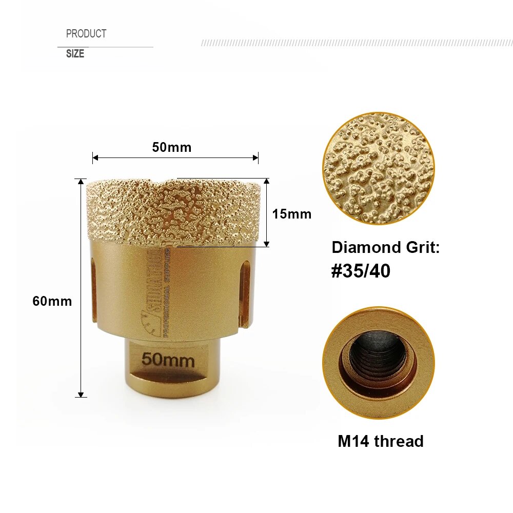 SHDIATOOL Колонковые буровые долота 4-160 мм золотые 50mm
