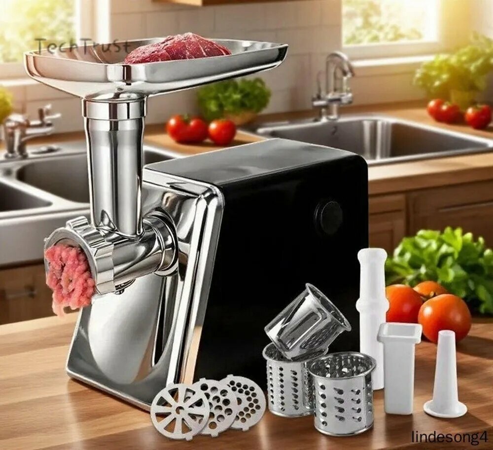 Мясорубка электрическая,3500 Вт/функция реверса, с насадкой, подходит для овощей и сосисок, мясорубка электрическая с насадками, jindodo