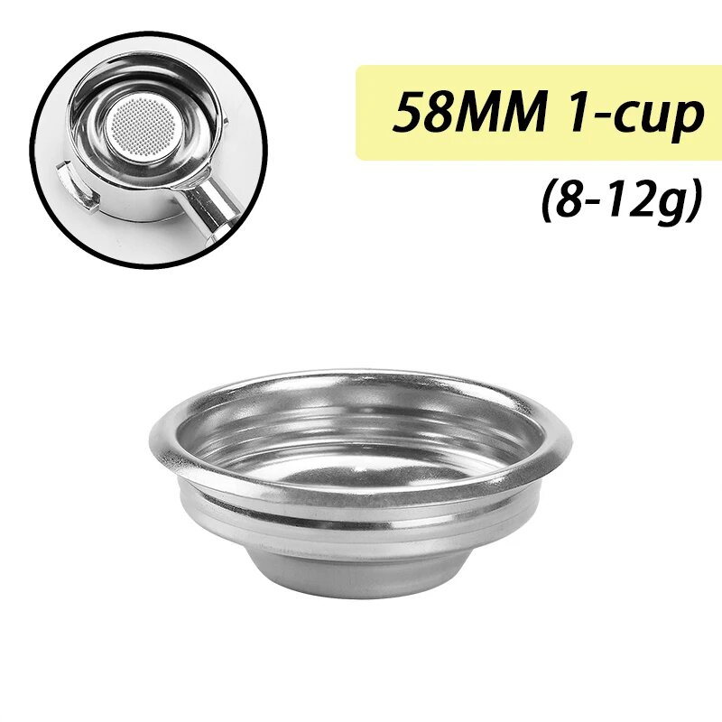ALIKISSCAFE Корзина фильтра для кофе 51 мм нержавеющая сталь 2 чашки 58mm-1cup