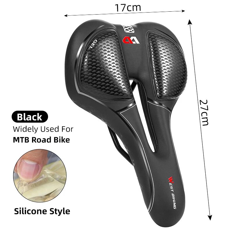 WEST BIKING MTB велосипедное седло MTB -Silica GEL 128C