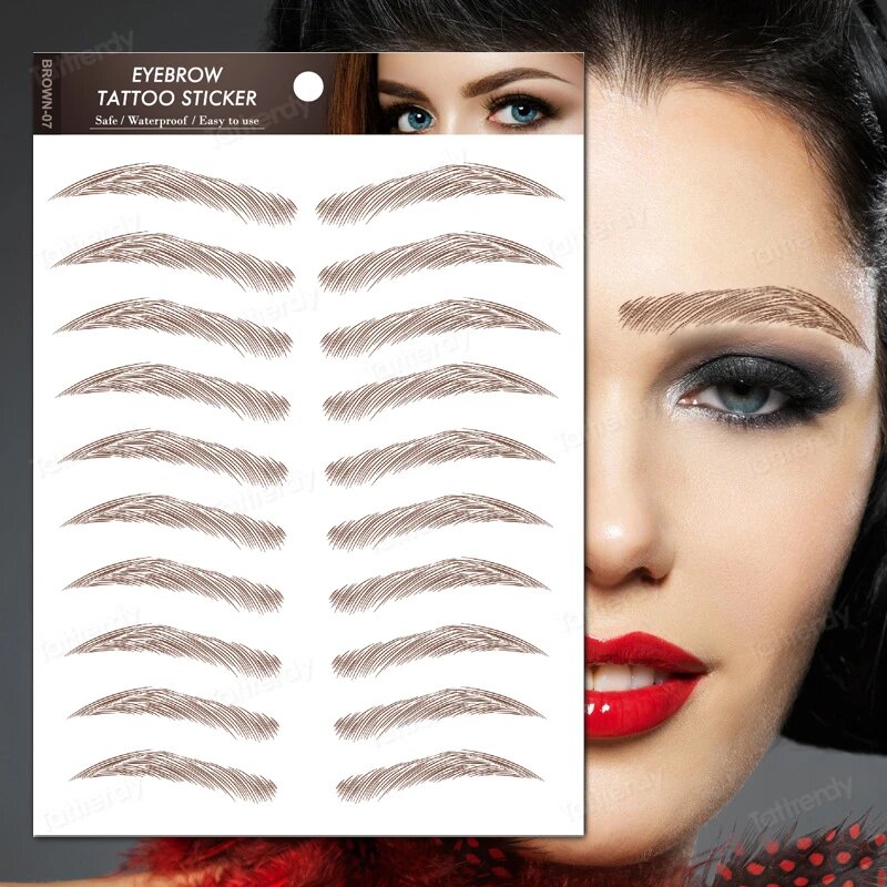 Наклейки для бровей Tattrendy BROWN07