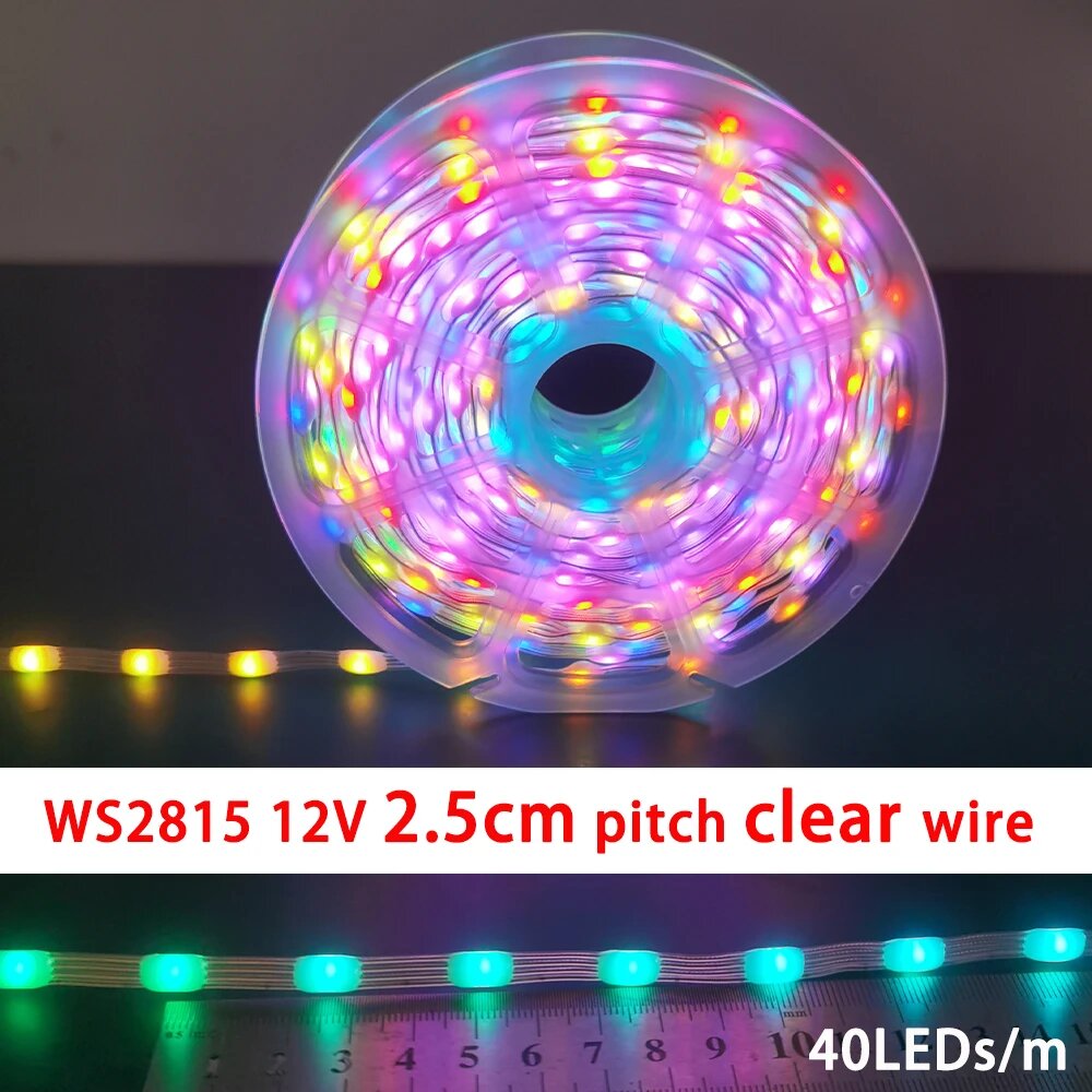 Светодиодные гирлянды KNOW SHINE RGBIC 100 метров 2000 LED 25mm pitch clear w, 12V WS2815 20 meters