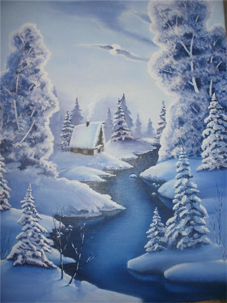 Набор для вышивки крестом "Зимний пейзаж", 100x130cm, 14CT, HMA65228