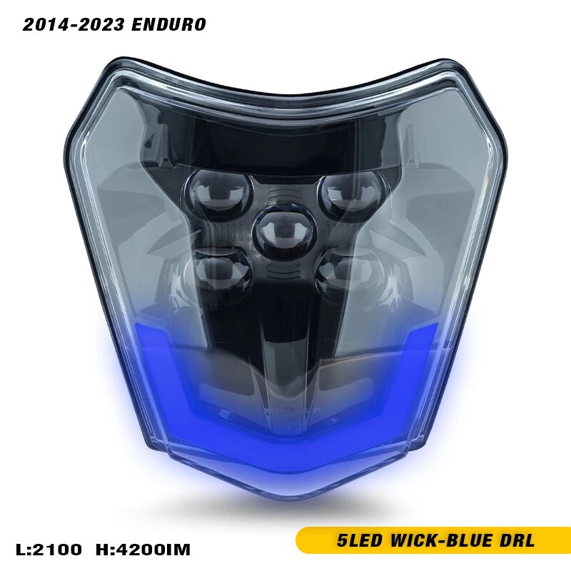 Новая фара для мотоцикла POWERZONE для KTM EXC SXF XCW MX 2014-2023, фара Синий, 14-23 LED 5 Blue