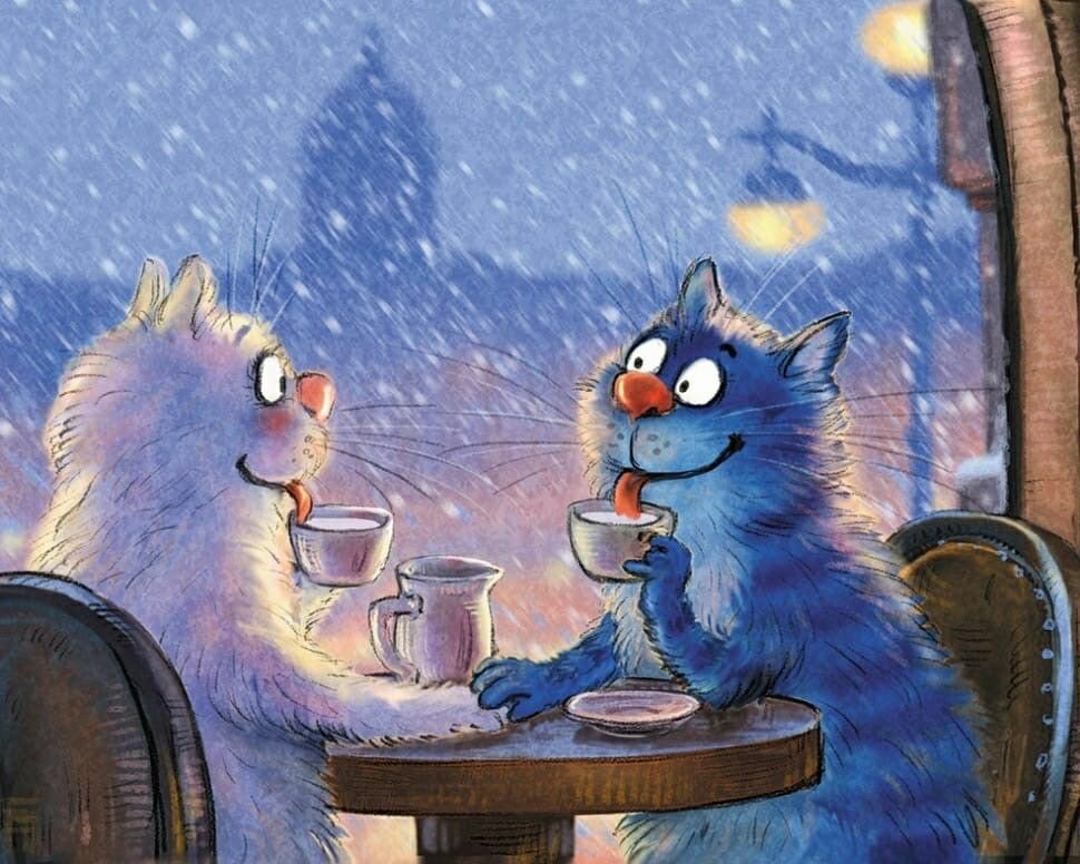 Алмазная живопись "Синий кот", 5D, круглая, 40x50 см. Производитель: Brose Art.