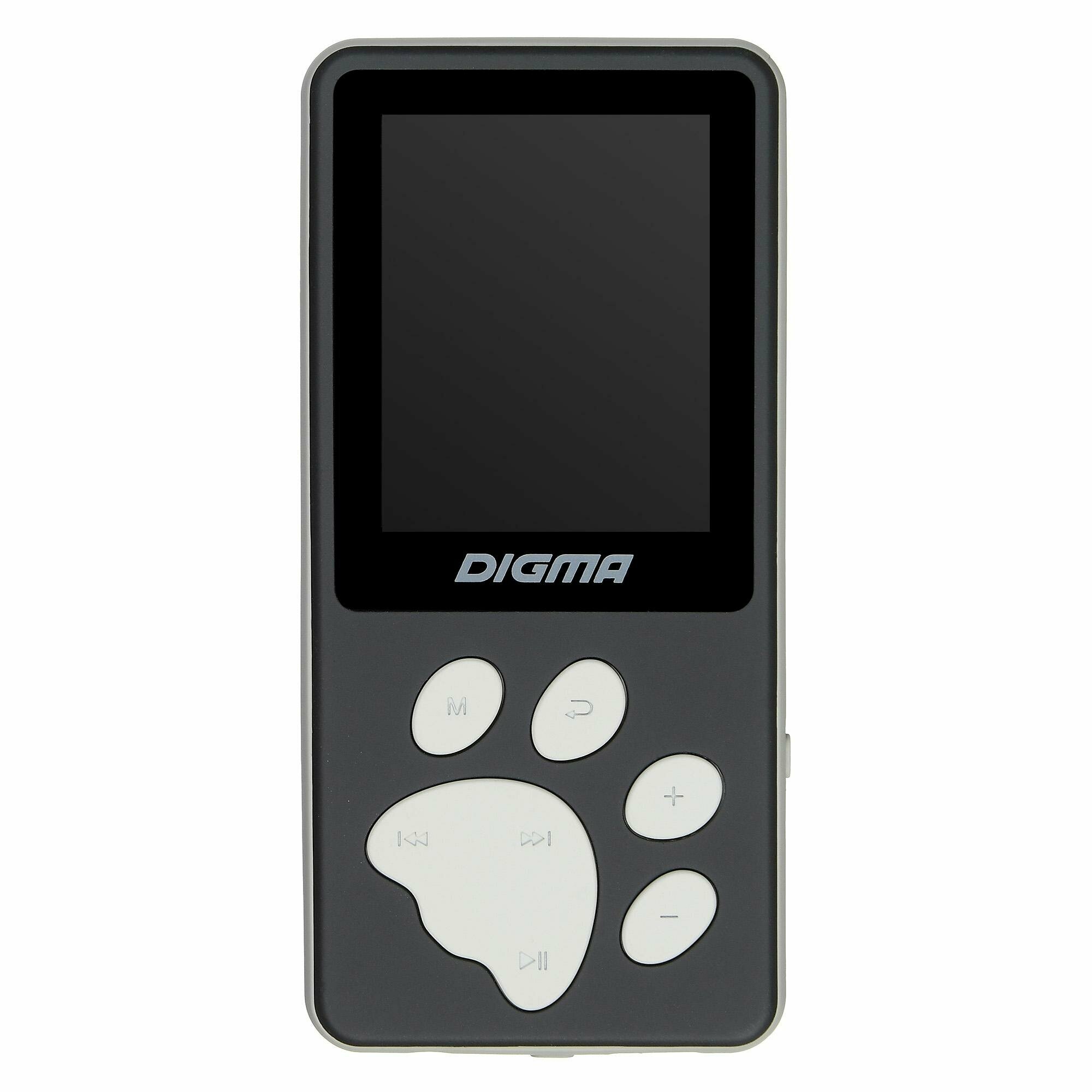 Плеер Hi-Fi Flash Digma S4, чёрный/серый, экран, FM-тюнер, диктофон, 8GB