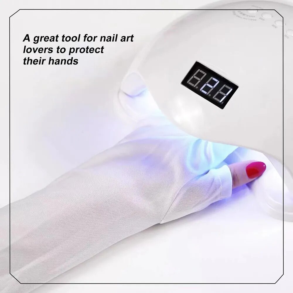 Перчатки для маникюра с УФ-защитой от потемнения кожи, одноразовые с открытыми пальцами для гель-лака и солнечной защиты
