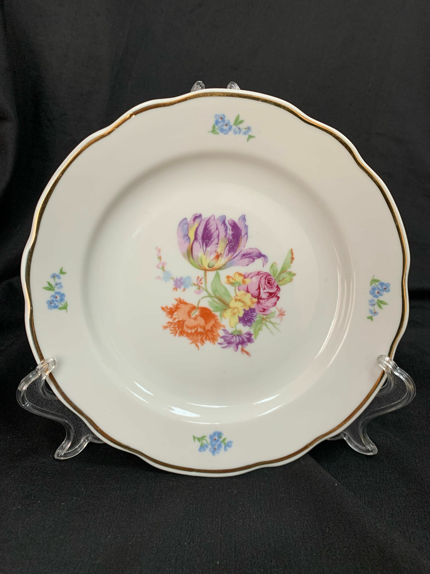 Фарфоровая пирожковая тарелка (Дулево) Ирис