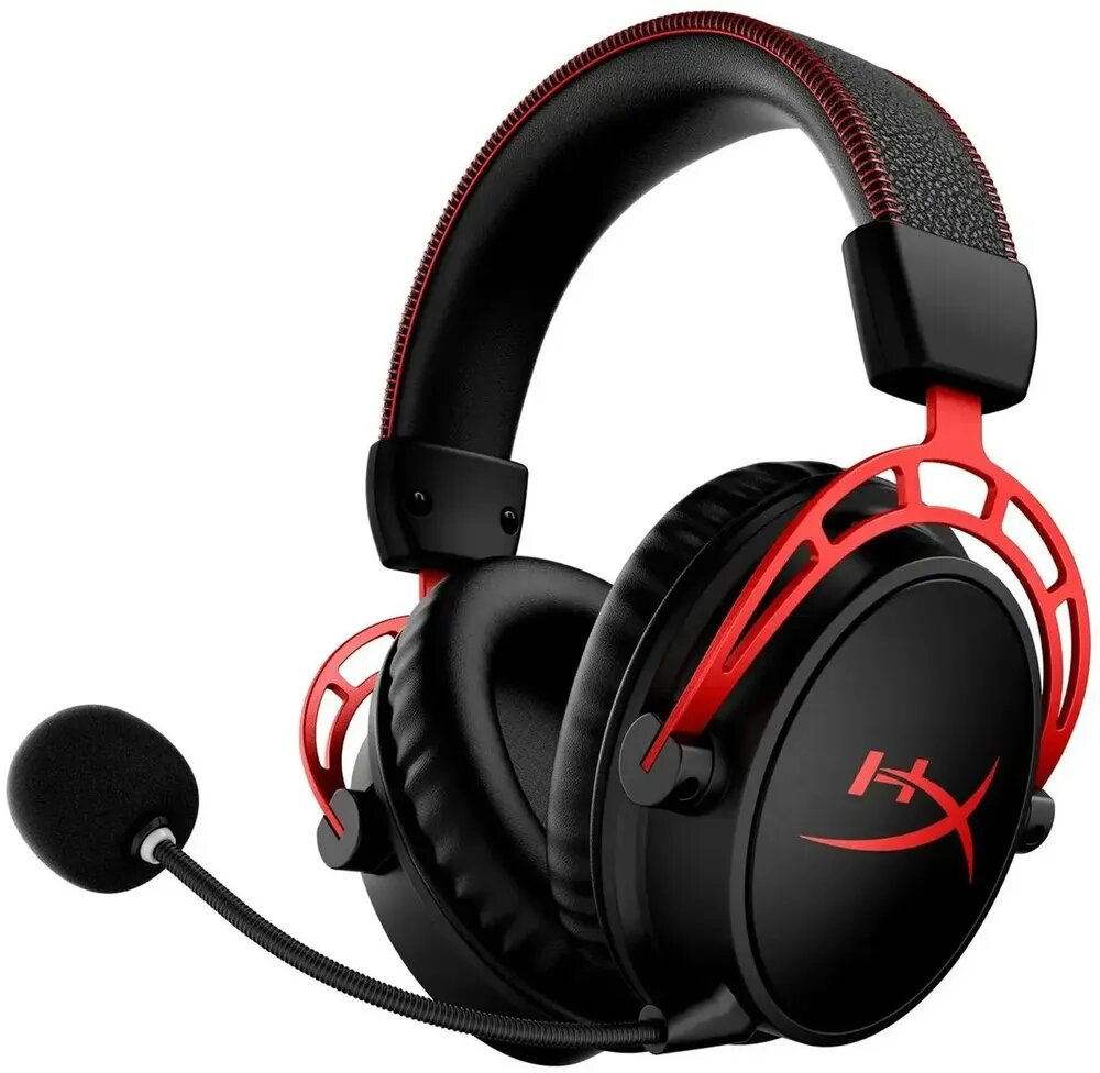 HyperX Наушники беспроводные с микрофоном, Радиоканал, USB, черный, красный