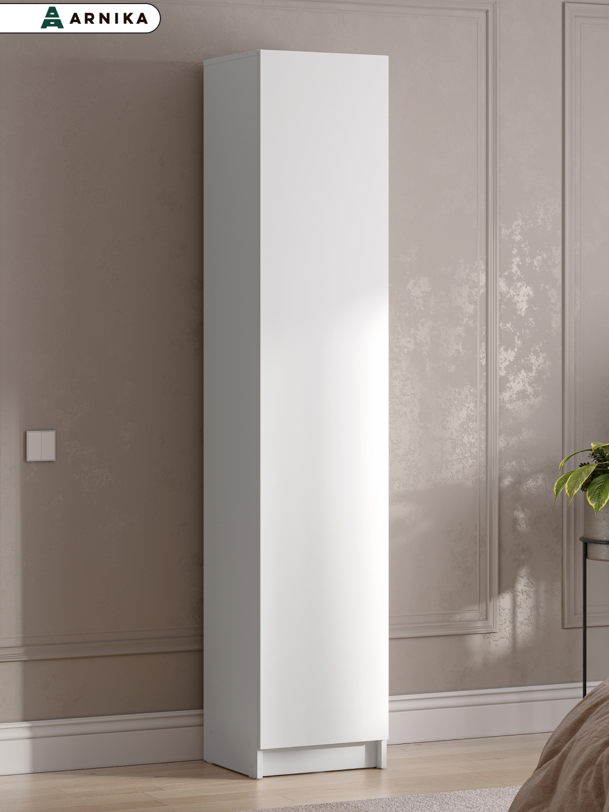 ARNIKA Шкаф-пенал для хранения, для одежды, в прихожую,40х38х200см, белый