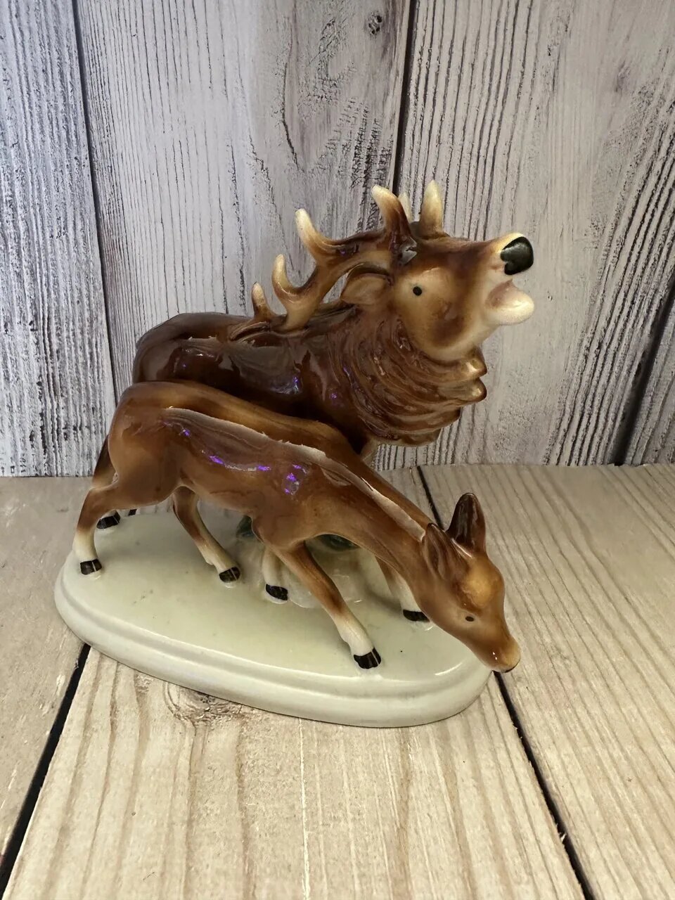 Статуэтка Олень с оленёнком фарфор Германия Графенталь Винтажная коллекционная