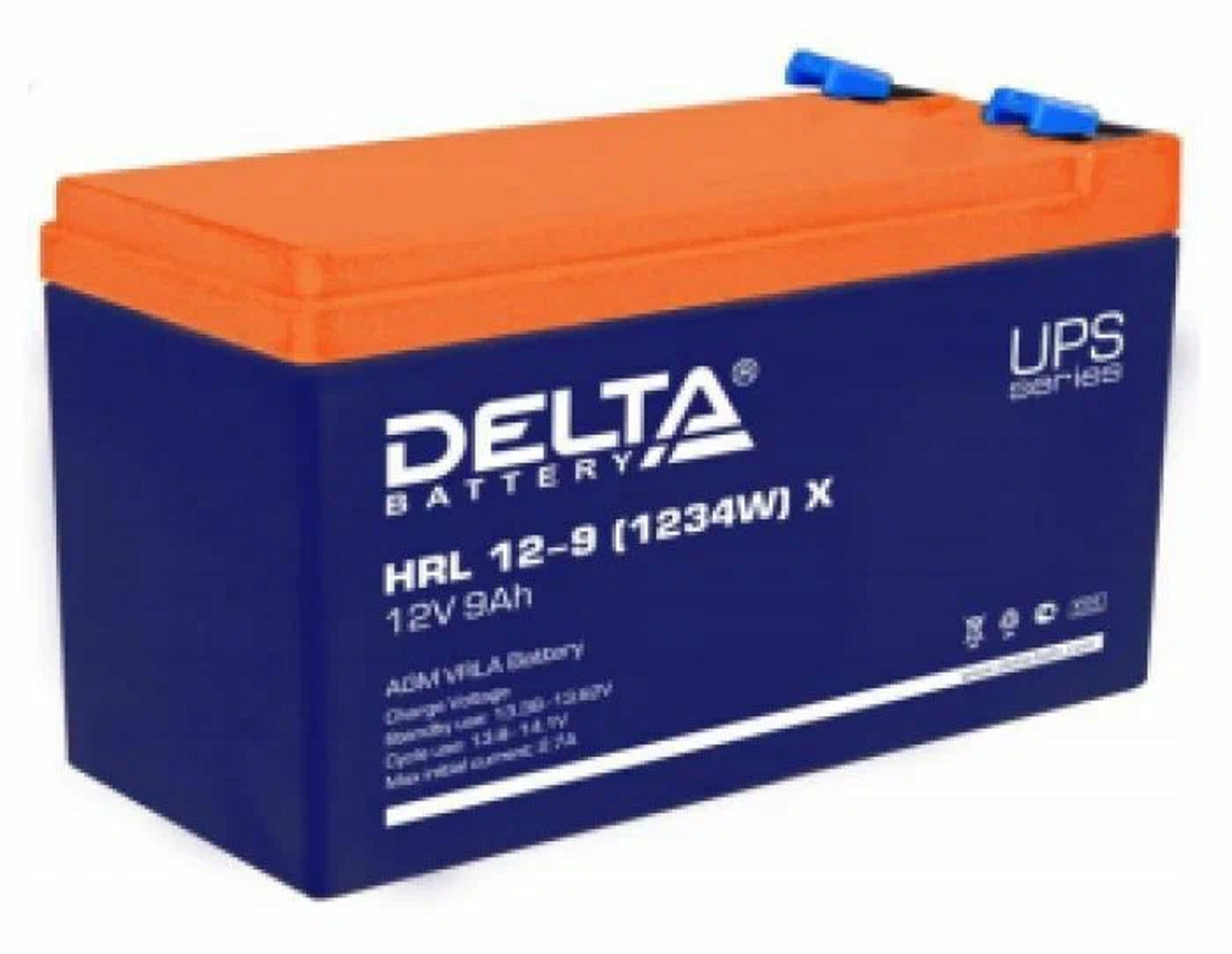Аккумулятор DELTA HRL 12-9, AGM, 12V, 9Ah, черный, влагозащитный