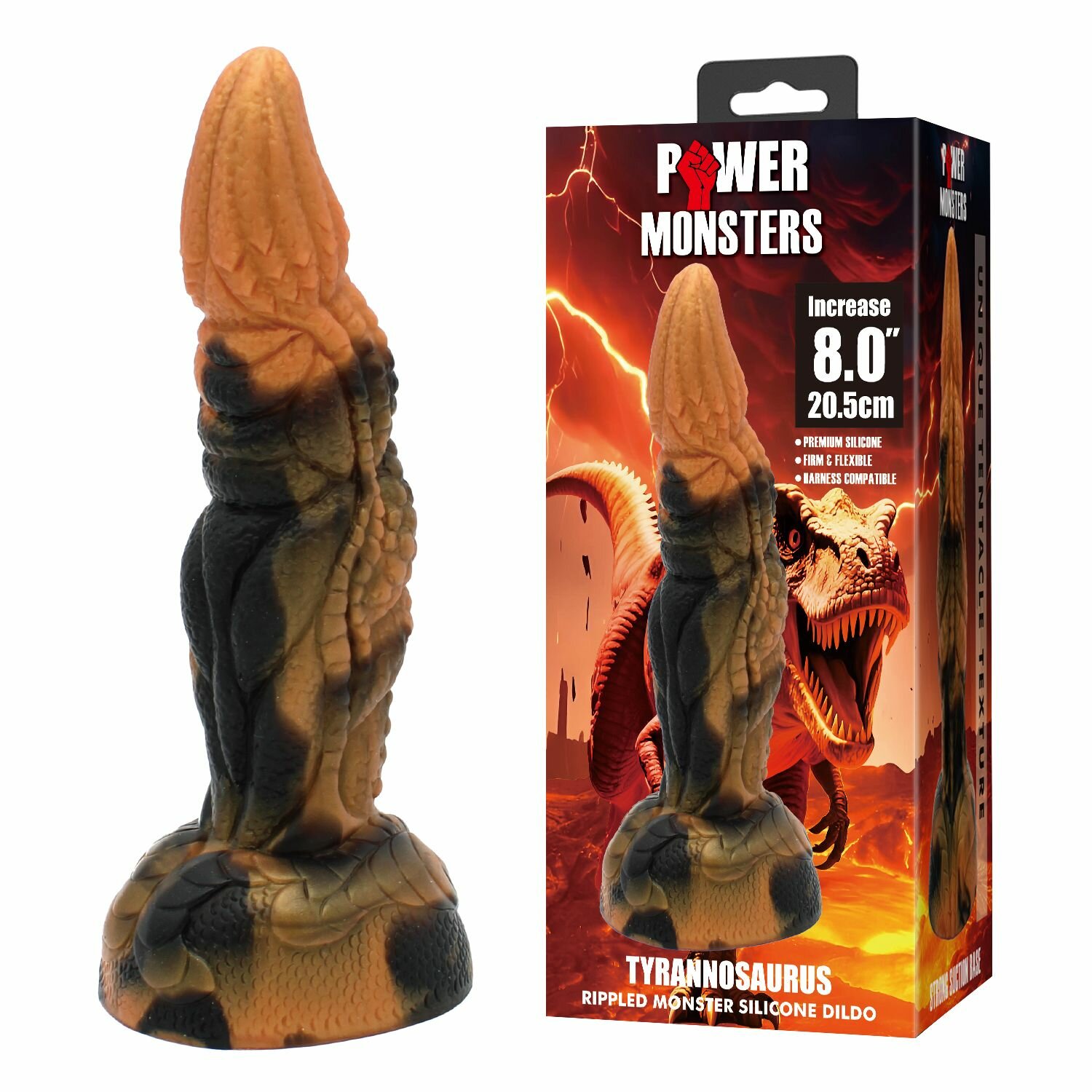 Power Monsters Tyrannosaurus дилдо фэнтези на присоске 20,5 см