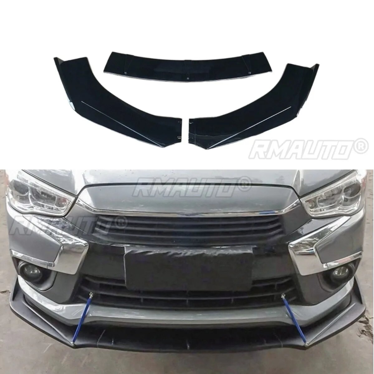 Для Mitsubishi ASX автомобильный передний бампер, разделитель губ, диффузор, спойлер для Matte Black