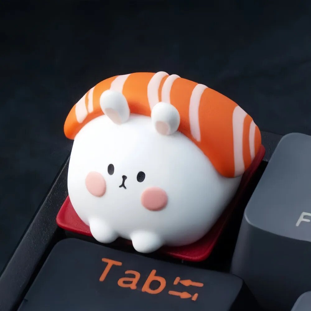 Кейкапы для механической клавиатуры Колпачки Artisan Клавиша "Суши-Кролик": 1U ESC, смола, ручная работа, для MX Switch