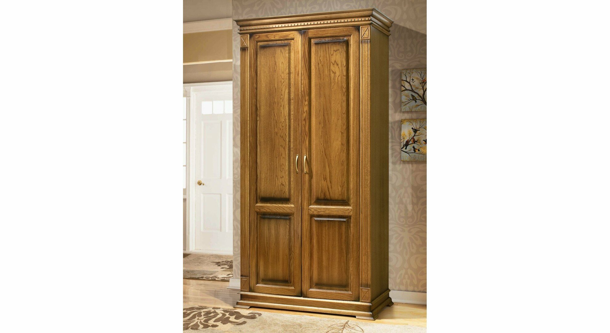 Шкаф распашной , Верди Premium 028 классический орех 2, 100*55*220