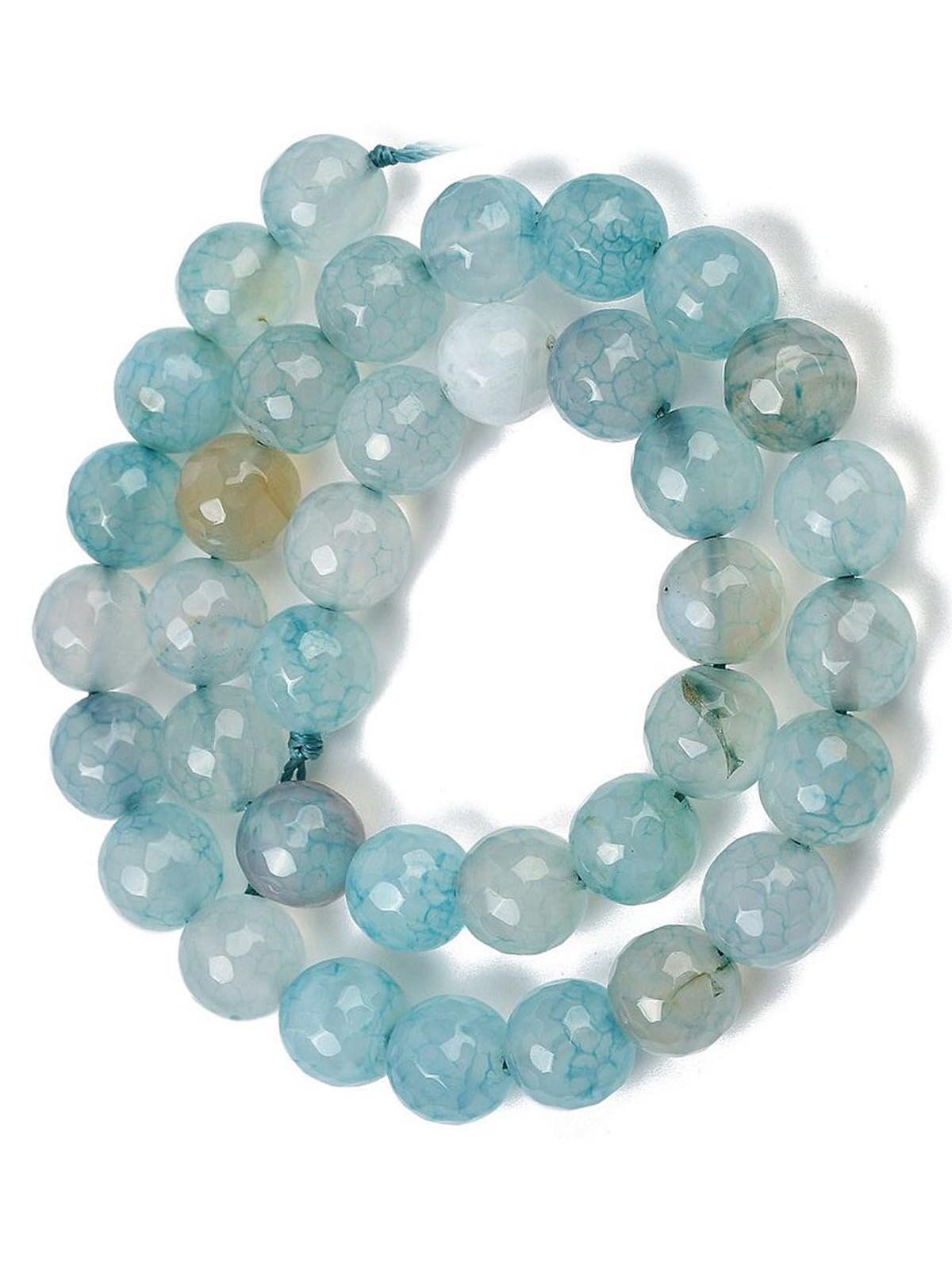 Натуральная бусина Агат Слезы шамана 0004399 граненый шарик 10 мм, цена за 4 шт.