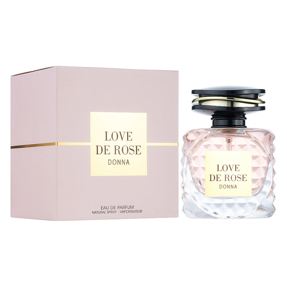 Парфюмерная вода для женщин Fragrance World Love De Rose Donna 100 мл / Духи Фрагранс Ворлд Лав Де Роуз Донна