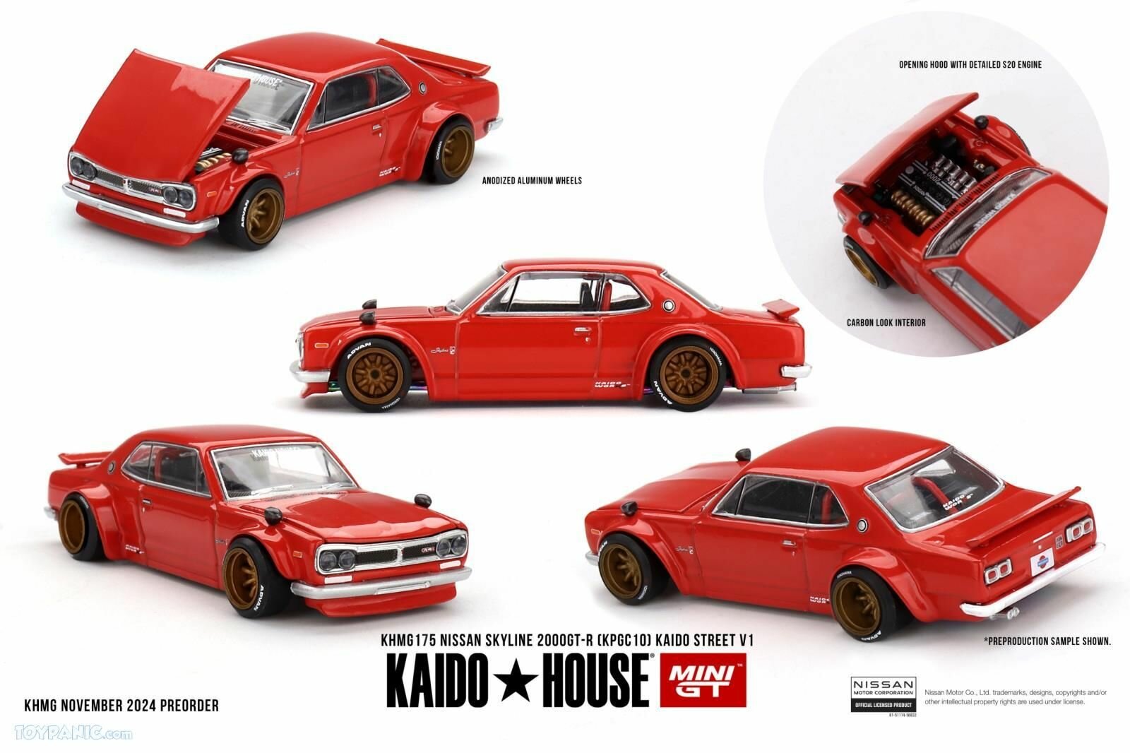 Машинка коллекционная Kaido House Mini GT Nissan Skyline 2000GT-R (KPGC10) Kaido Street V1 Red //175