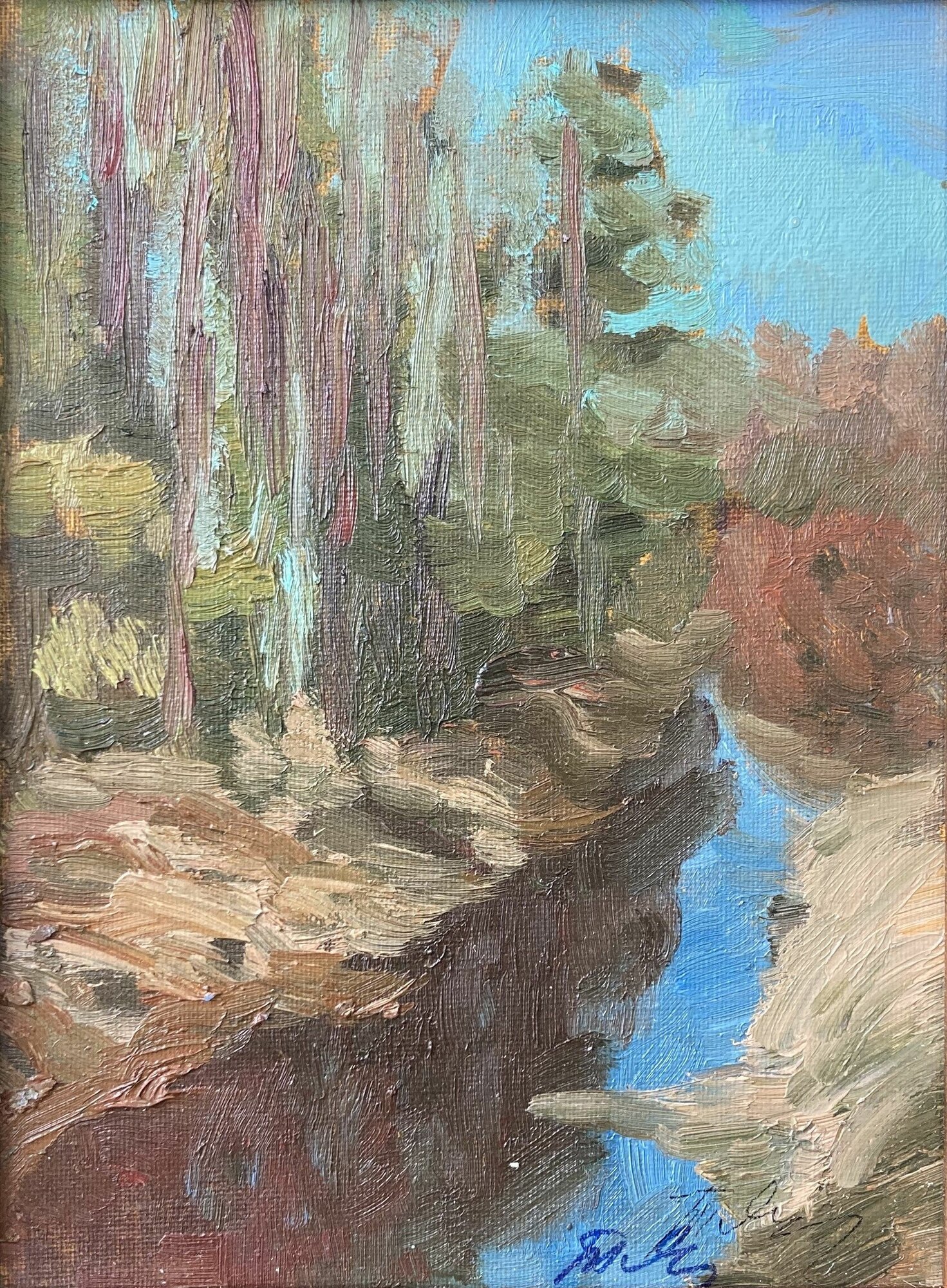 ART-Salon at Oktyabrskaya "Начало весны", 24х18 см, холст на картоне, масло, авторская работа