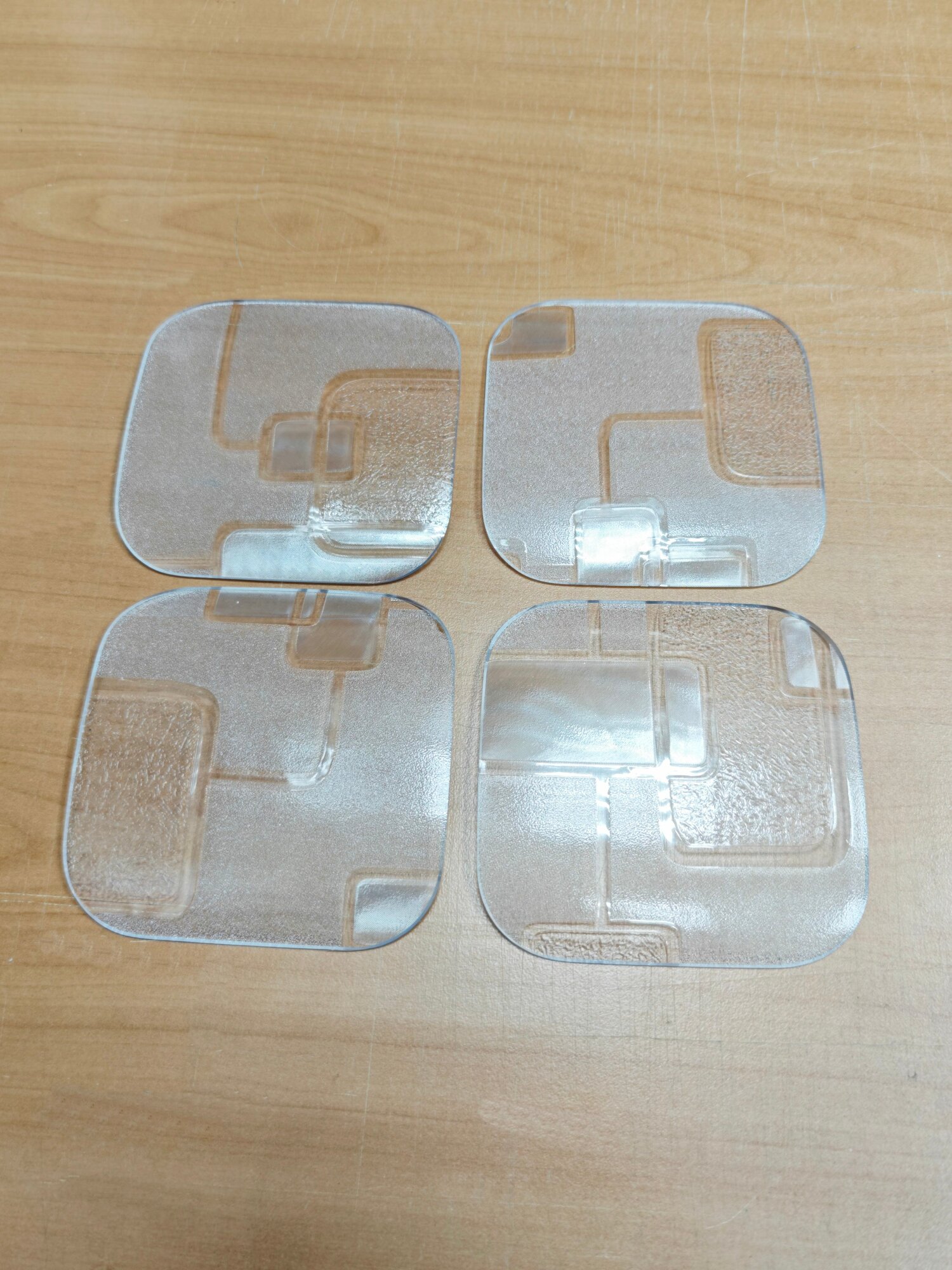 Подставка под кружку прозрачная ПВХ с рисунком 103х103 мм. 4 шт. толщиной 1,5 мм.