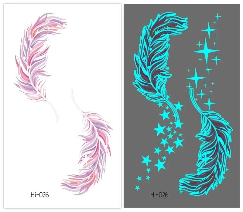 Новые светящиеся татуировки наклейки для женщин девушка рука лицо светящиеся татуировки боди-арт татуировки змея бабочка электрическая сложная вечеринка