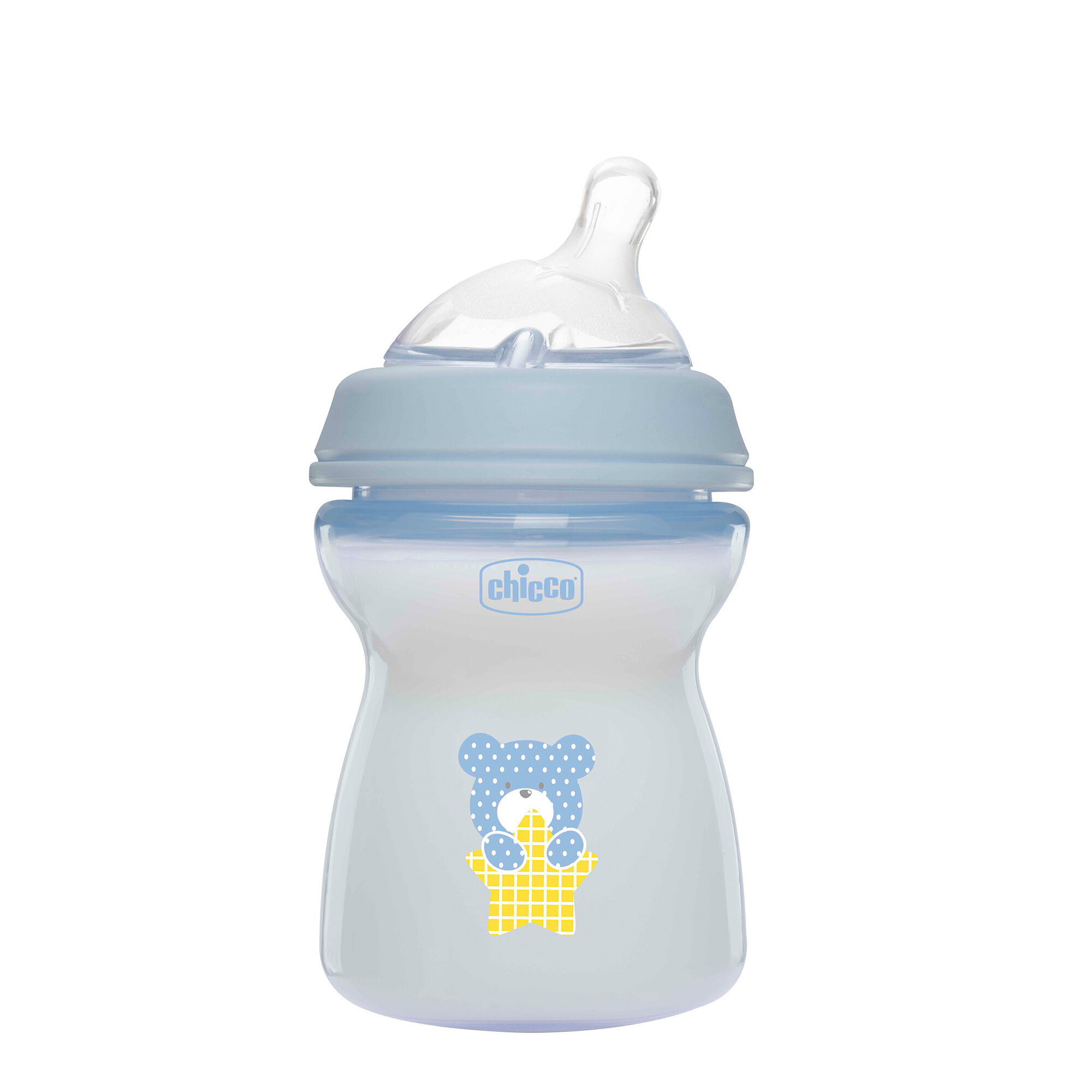 Бутылочка для кормления Chicco Natural Feeling Bottle, объём - 250 мл / Голубой (2м+, средний поток)