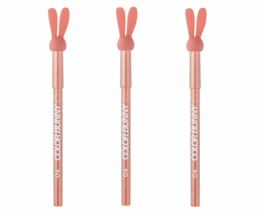 Карандаш Love Generation для глаз гелевый Gel Eye Pencil Color Bunny, тон 06 розовый с сияющими частицами, 1,3 г - 3 шт