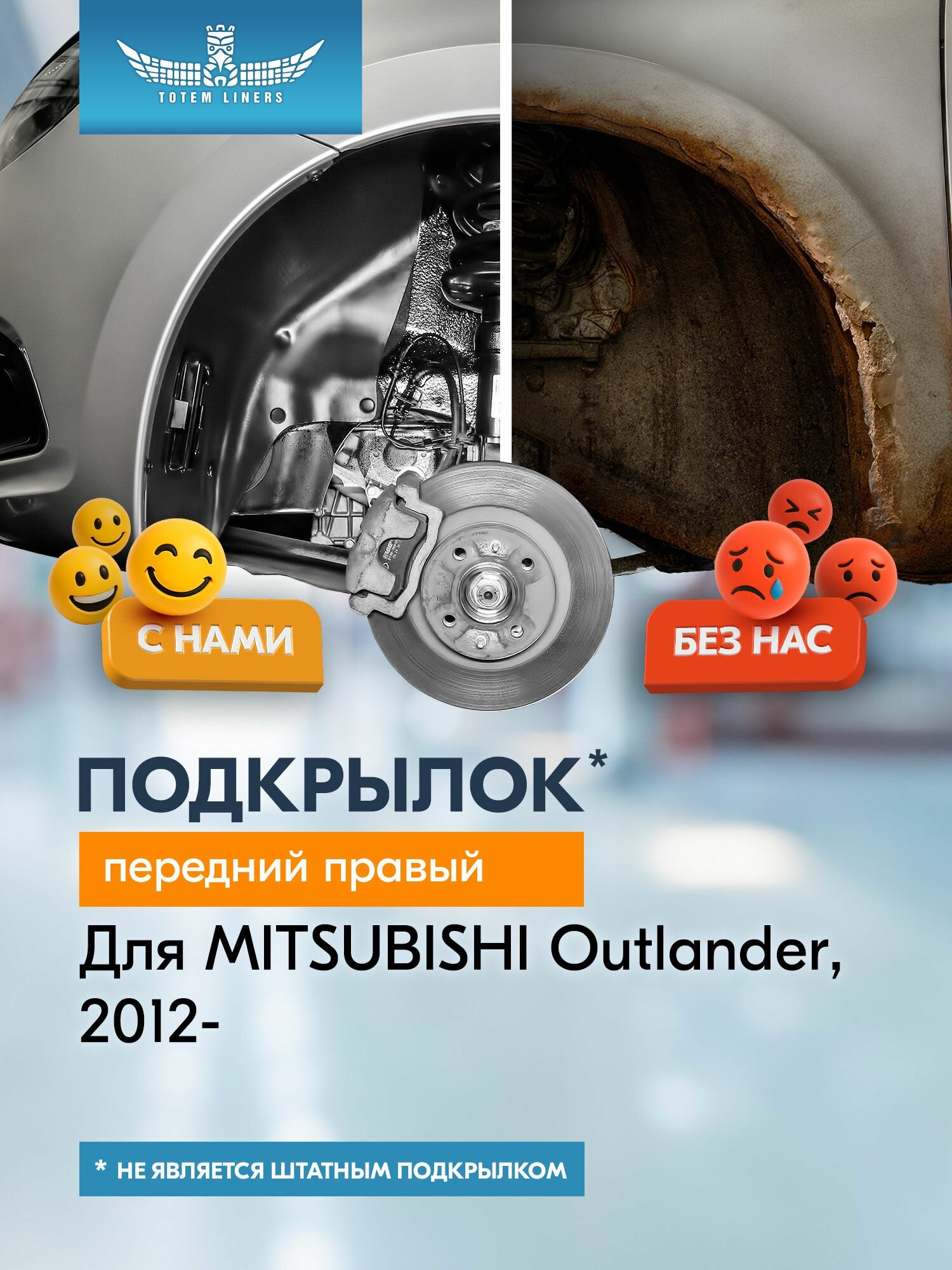 Подкрылок MITSUBISHI Outlander, 2012-2015, 2015- (передний правый) / Митсубиси Аутлендер