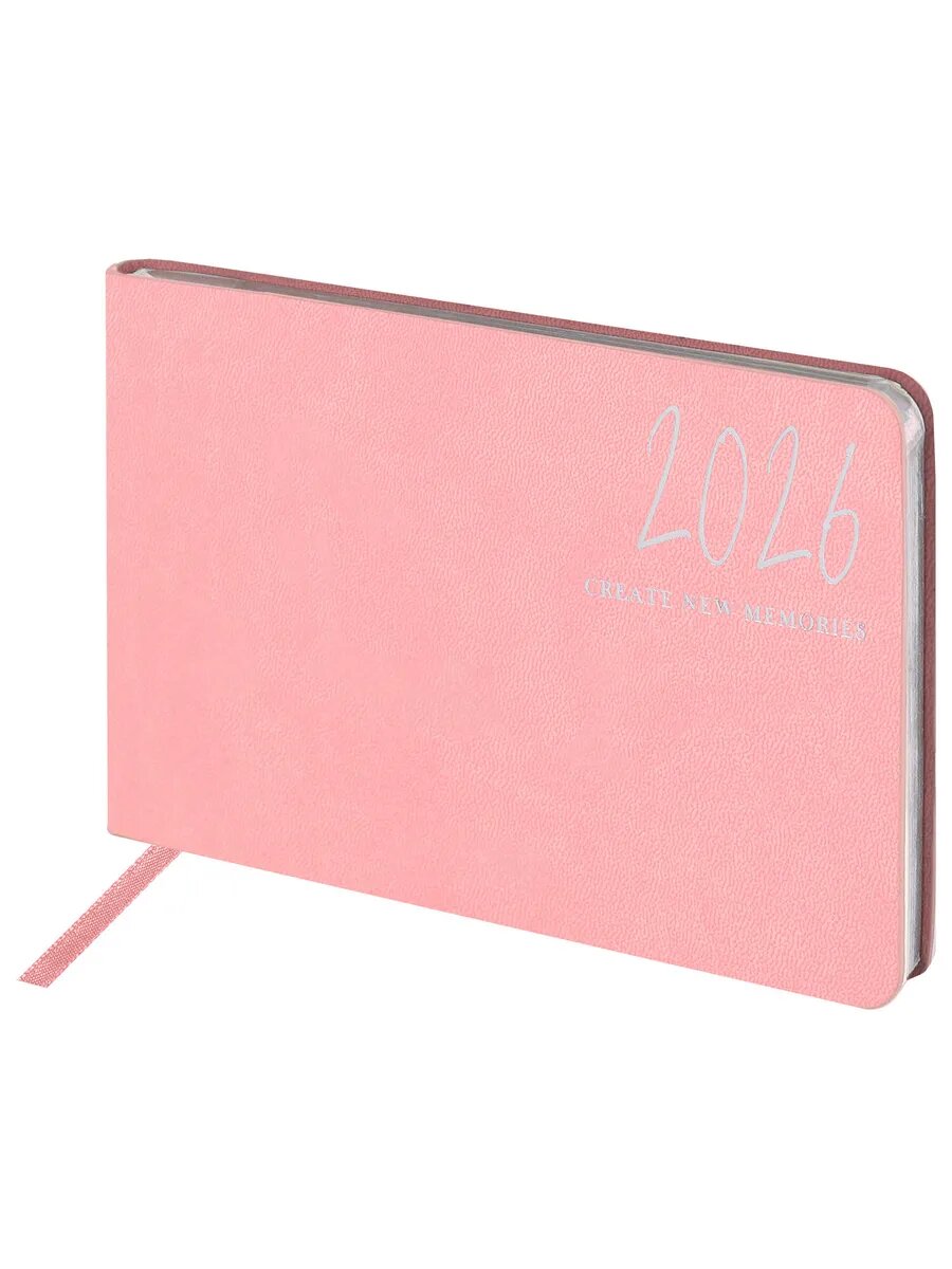 Еженедельник датированный 2026 А6 розовый
