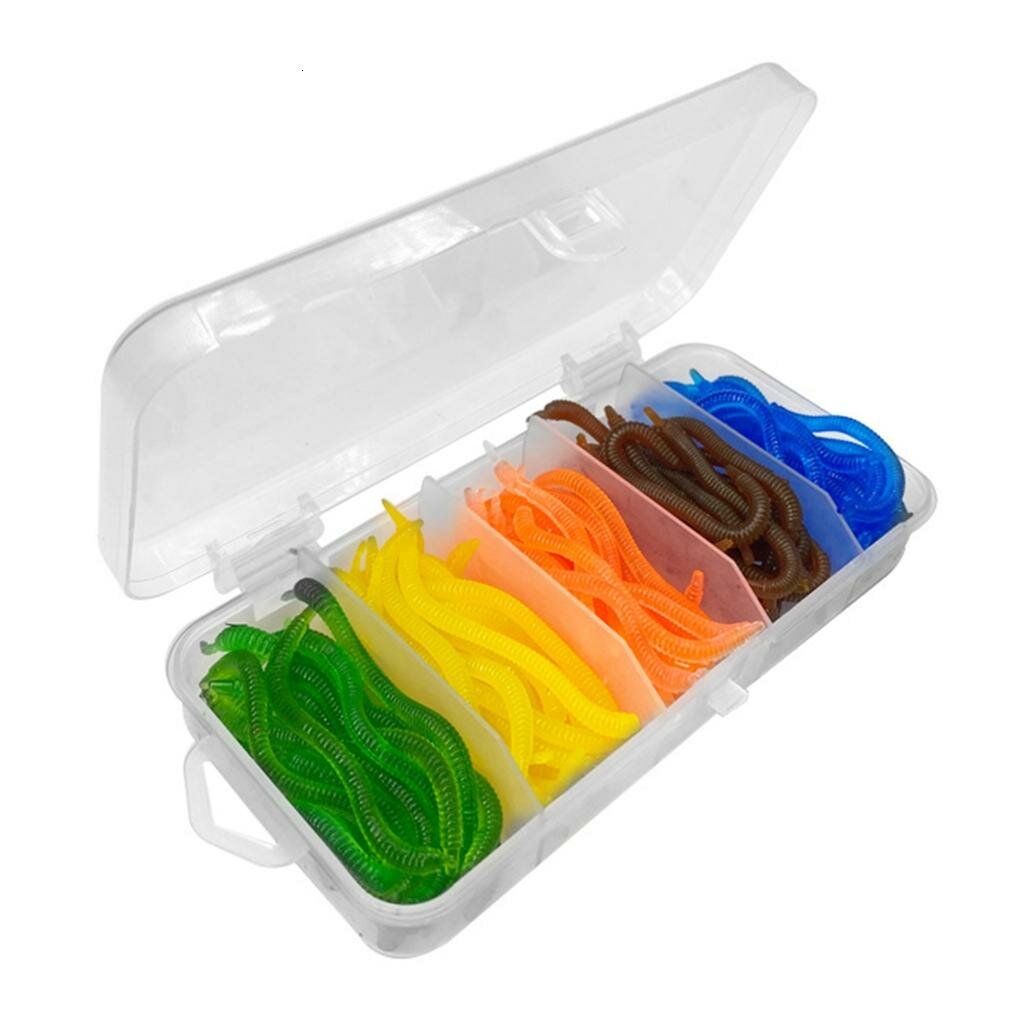 Искусственные черви для рыбалки, 100 шт.