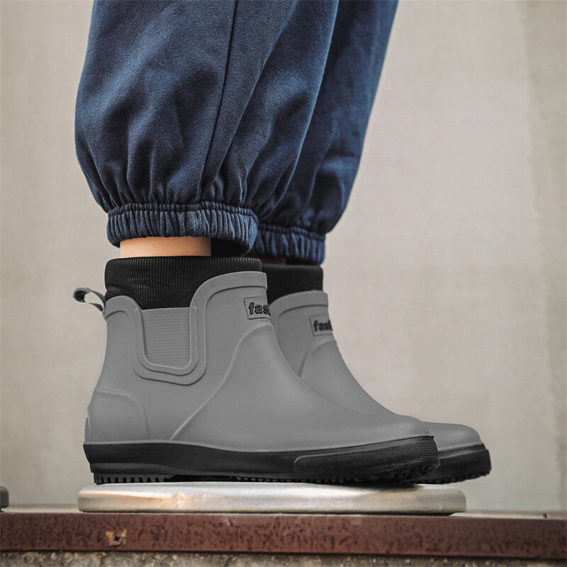 Новые мужские короткие резиновые сапоги для активного отдыха, легкие водонепроницаемые ботинки, низкие нескользящие резиновые сапоги для взрослых, женские резиновые сапоги. Размер обуви. EU:40