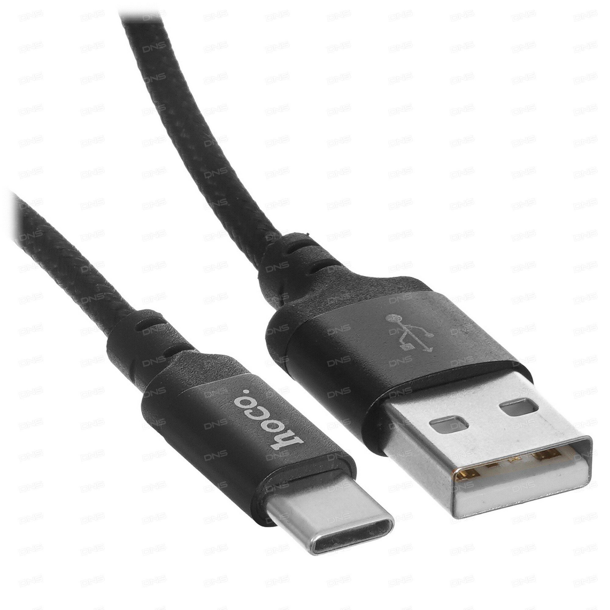 Кабель круглый Hoco USB Type-C - USB 2.0 Type-A черный 1 м