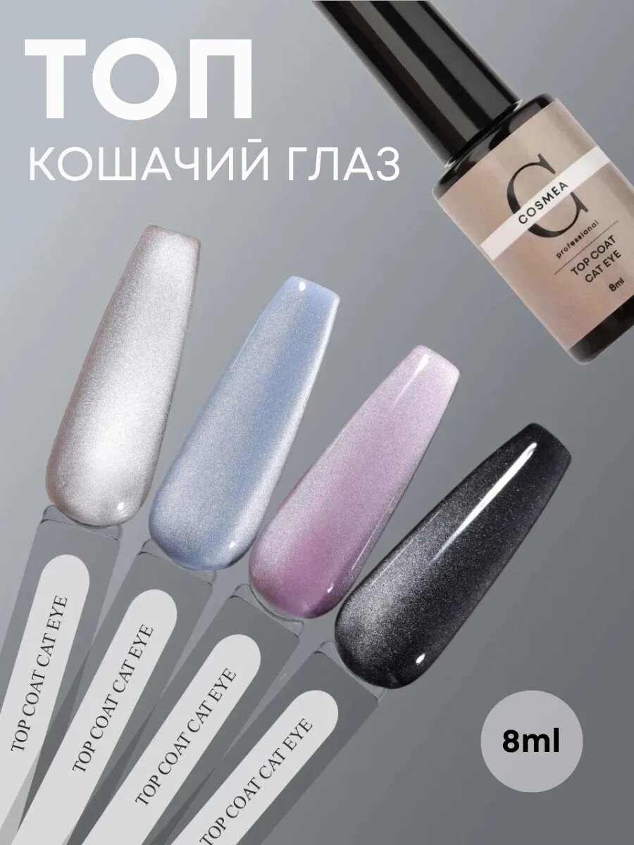 Топ для ногтей гель лака шелковый кошачий глаз