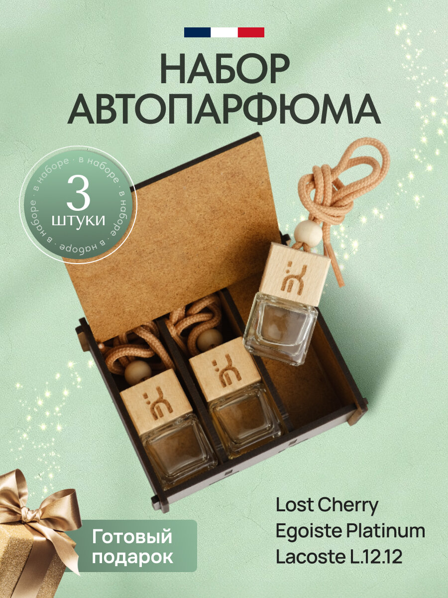 Ароматизатор для автомобиля, автопарфюм, вонючка, подарочный набор 3 шт