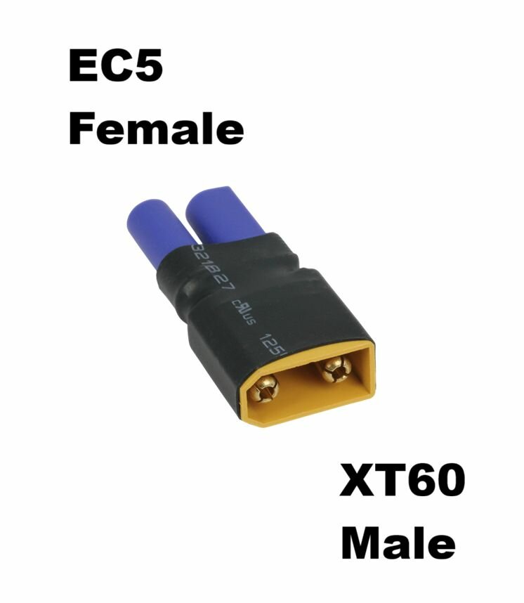 Переходник XT60 на EC5 (папа / мама) S6.7 разъемы EC-5, штекер ХТ-60 адаптер силовой провод, кабель коннектор ХТ60 аккумулятор р/у батарея з/ч запчасти ЕС5