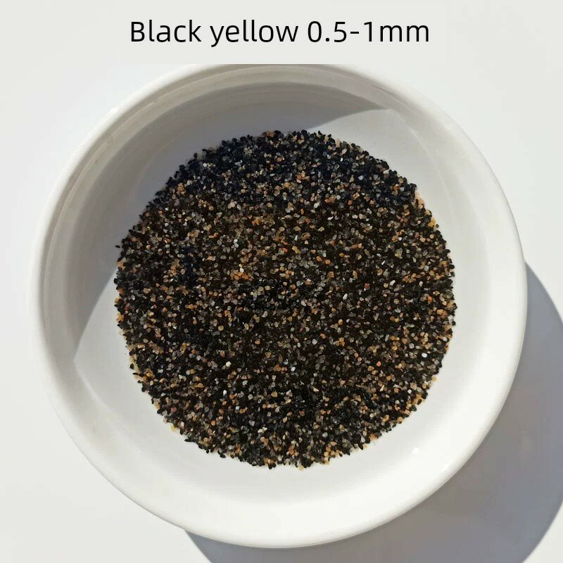 Черно-желтый песок для аквариумного грунта 0,5-1 мм зернистость 2,5 кг естественный декоративный мелкий песок