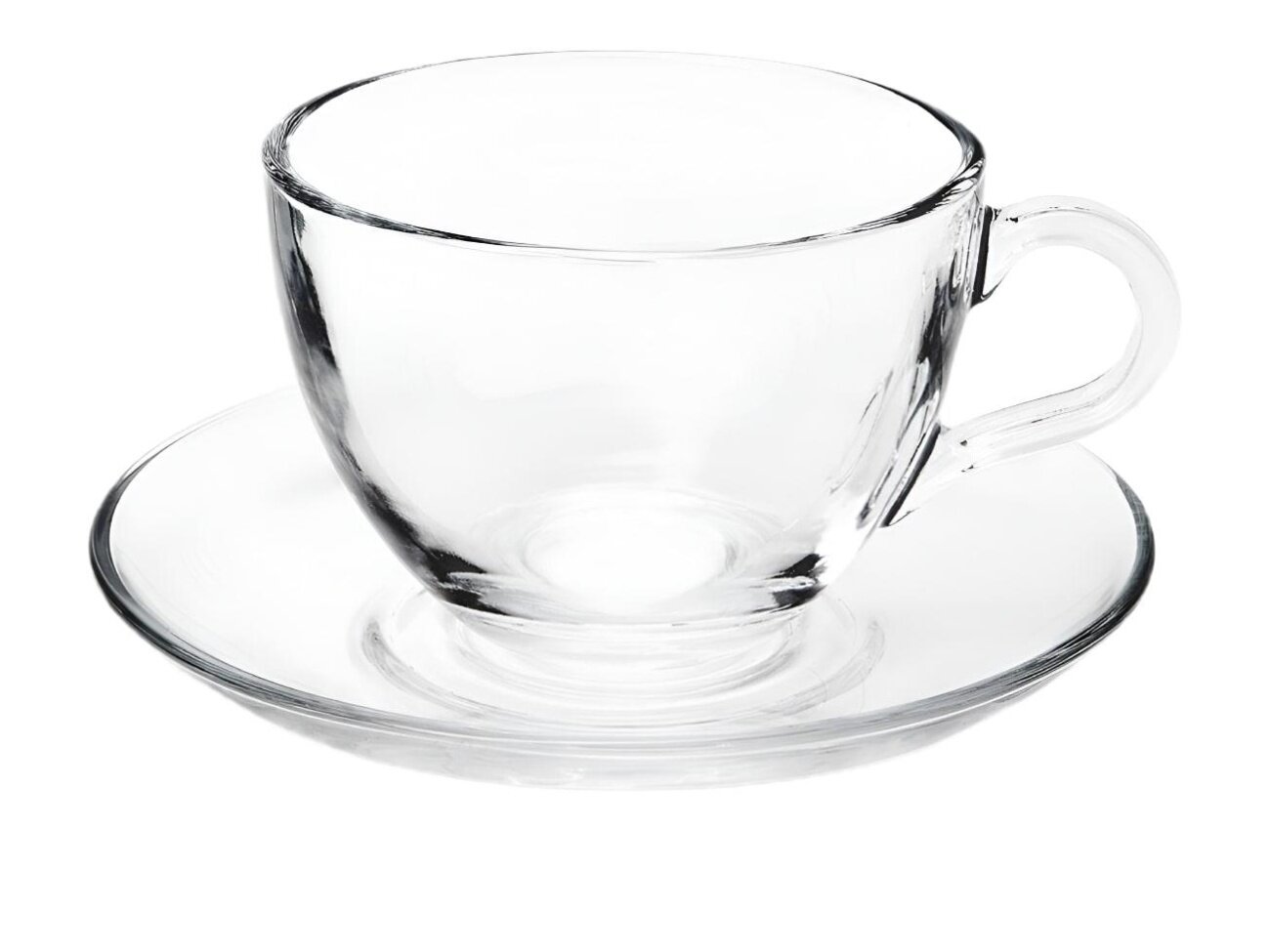Чайная пара 200 мл. d=137/91 мм. h=64 мм чашка/блюдце Бейзик 6шт/уп (54879) Pasabahce 1824923