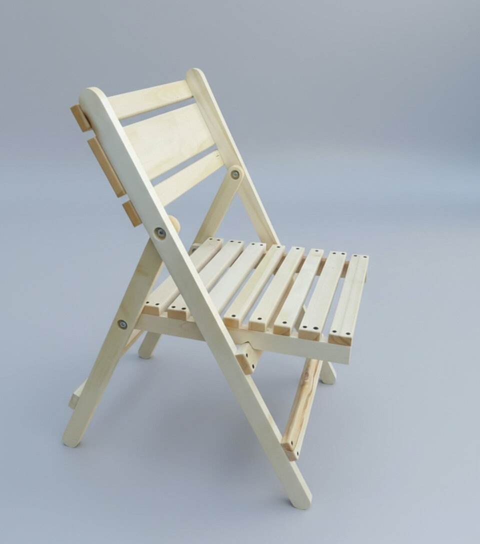 Стул деревянный, складной, прочный, из берёзы на дачу и охоту