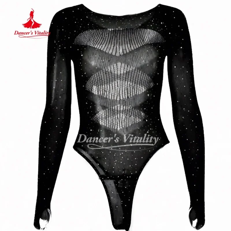 Черный танцевальный комбинезон с длинным рукавом Dancer's Vitality