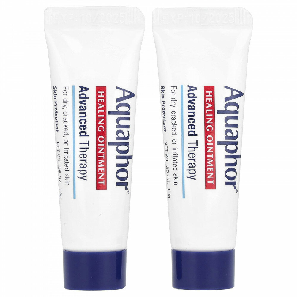 Aquaphor, Advanced Therapy, лечебная мазь, 2 тюбика по 10 г (0,35 унции)