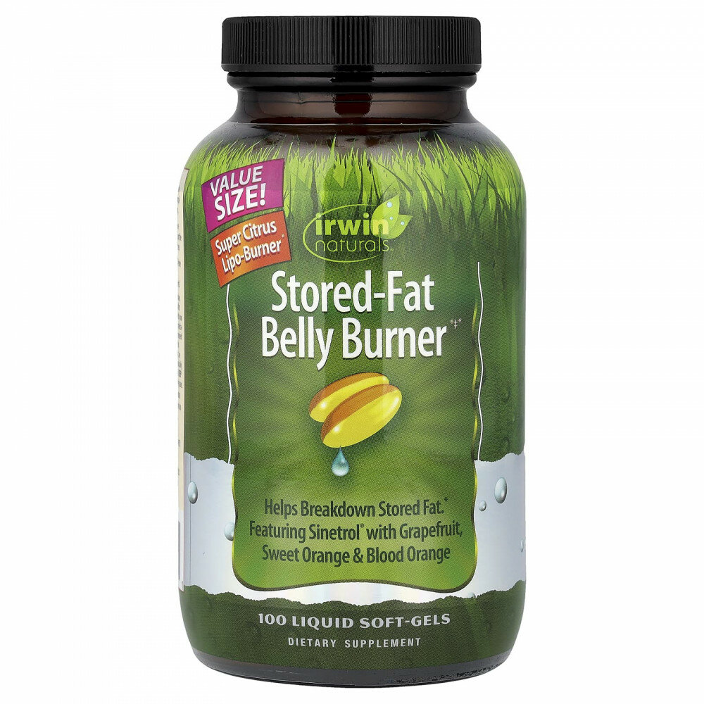 Irwin Naturals, Stored-Fat Belly Burner®, добавка для сжигания жира, 100 желатиновых капсул