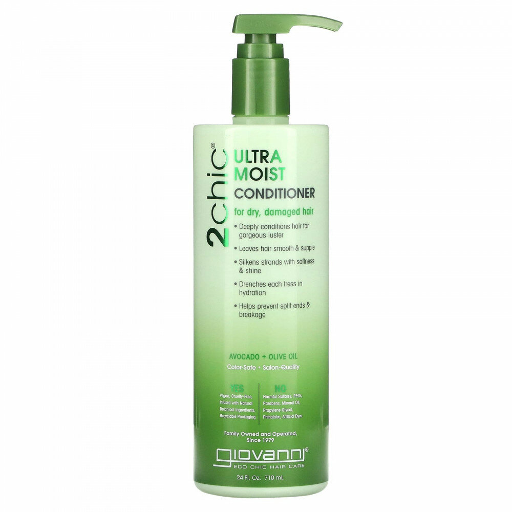 Giovanni, 2chic, ультраувлажняющий кондиционер, для сухих и поврежденных волос, авокадо и оливковое масло, 710 мл (24 жидк. унции)