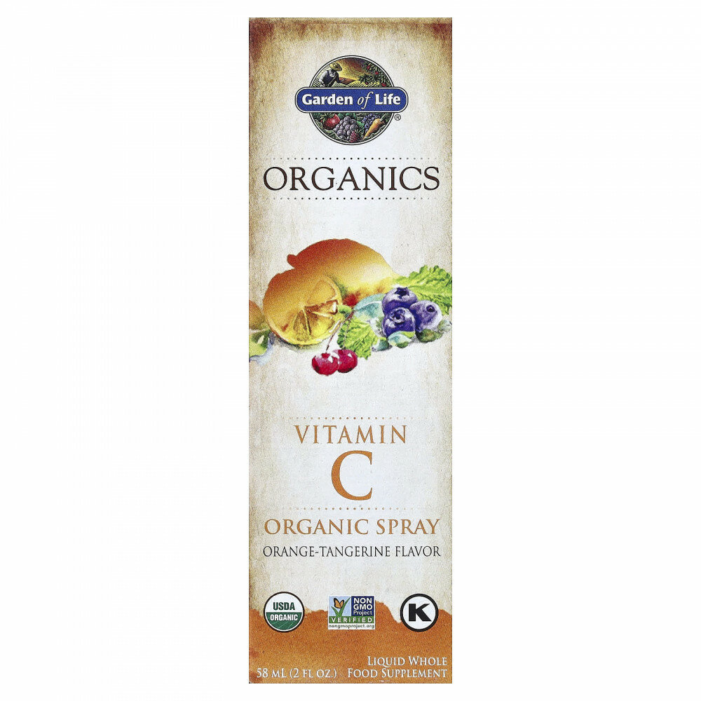 Garden of Life, Organics, органический спрей с витамином C, апельсин и мандарин, 58 мл (2 жидк. унции)