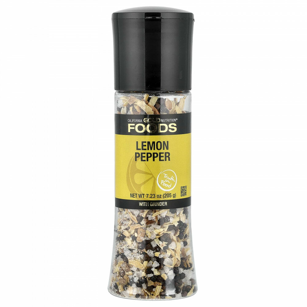 California Gold Nutrition, Foods, перец с лимоном в мельнице, 205 г (7,23 унции)
