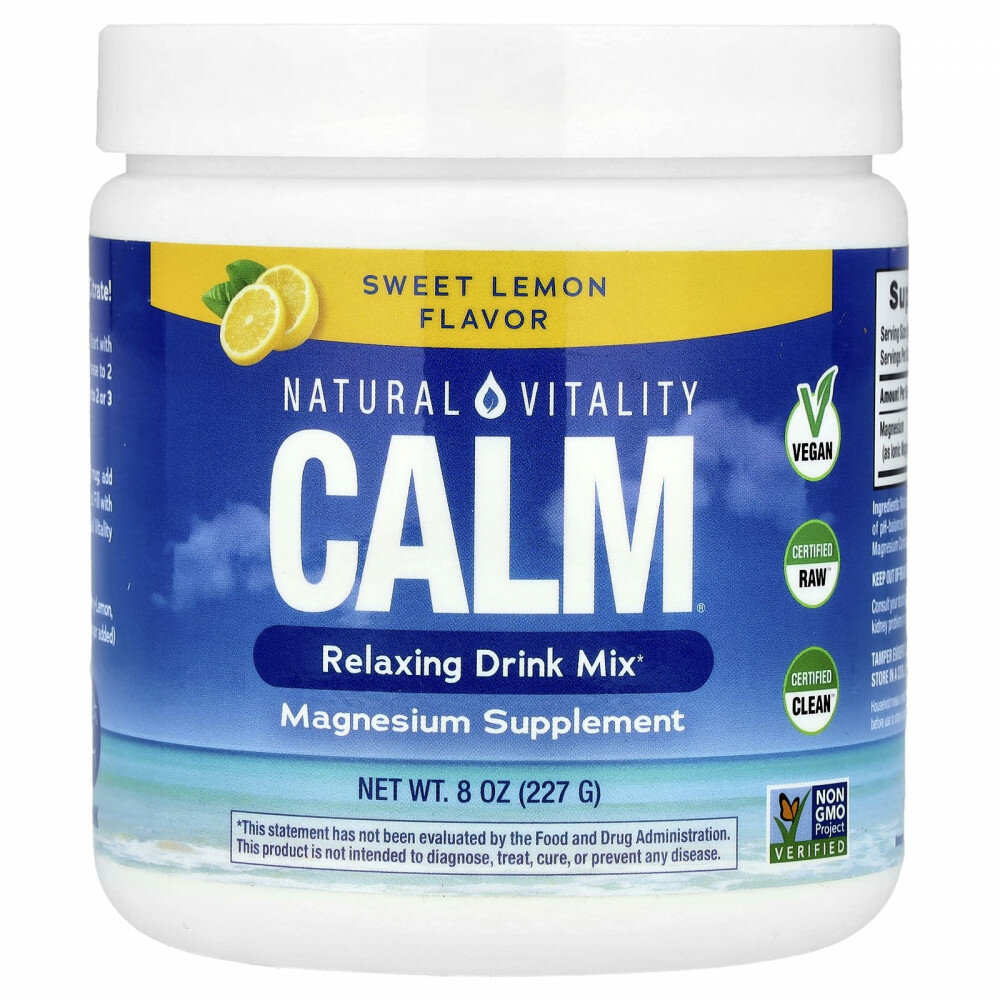 Natural Vitality, CALM®, смесь для расслабляющих напитков, сладкий лимон, 227 г (8 унций)