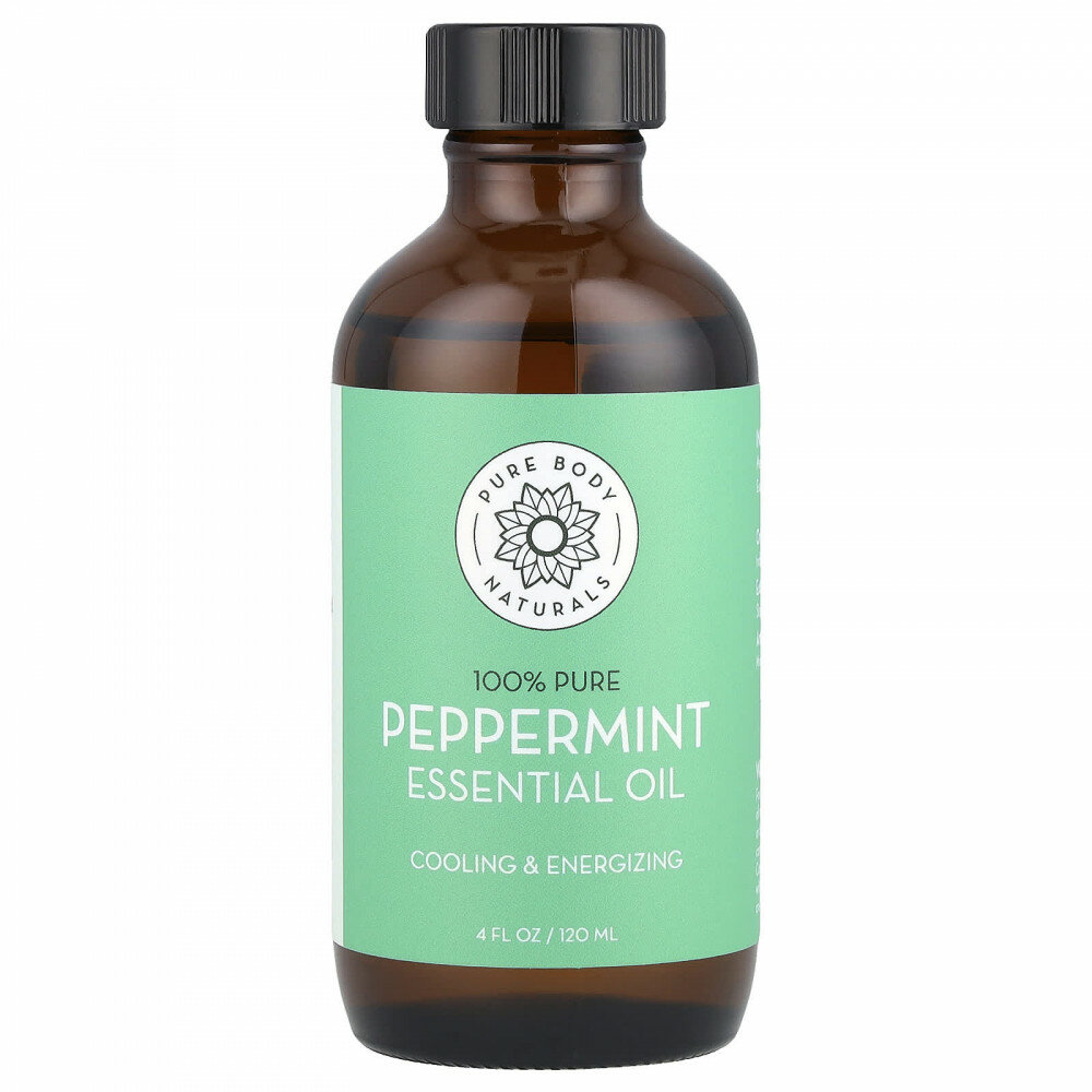 Pure Body Naturals, эфирное масло, перечная мята, 120 мл (4 жидк. унции)
